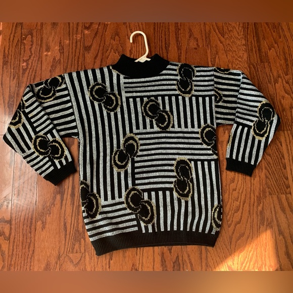 Kate Collins | Sweaters | Kate Collins Vintage Shimmer Silver And Gold ...